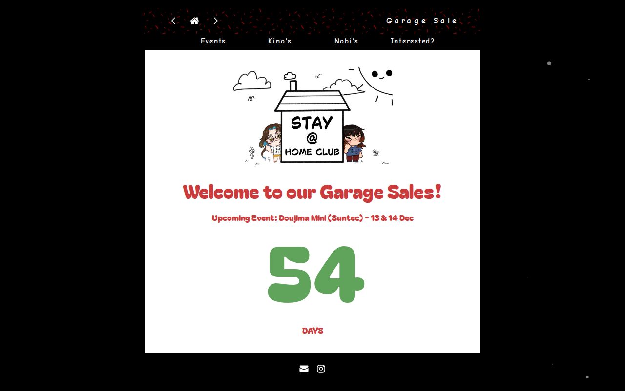 Stay at Home Club Garage Sale